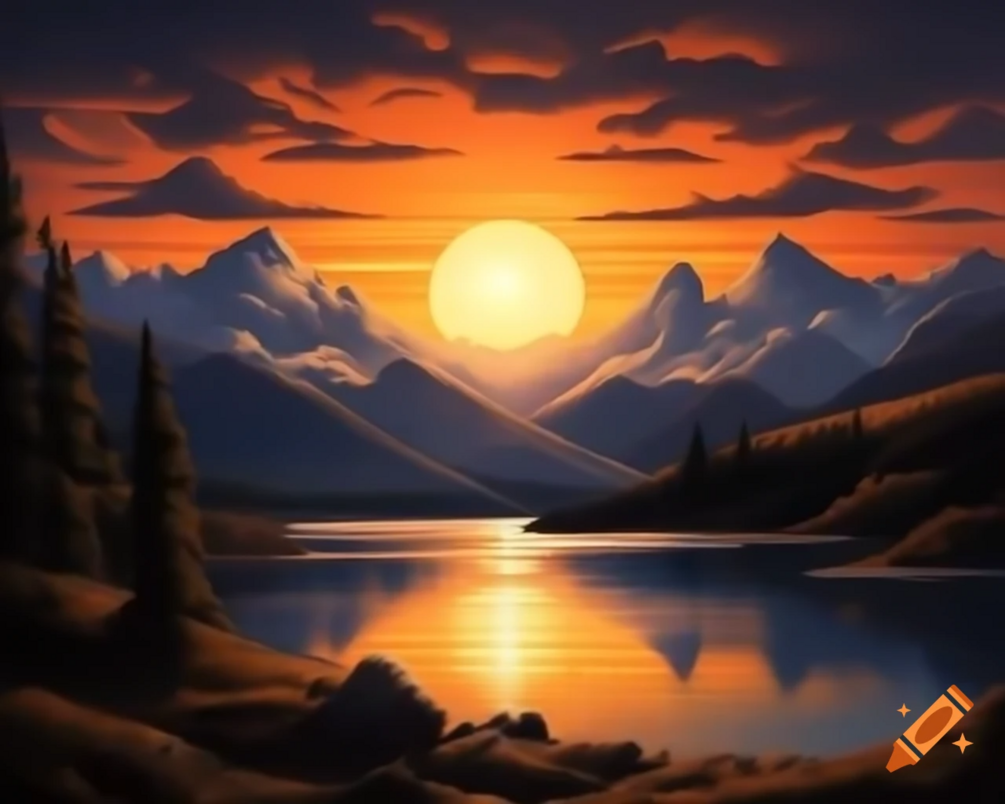 A beautiful sun set scenery