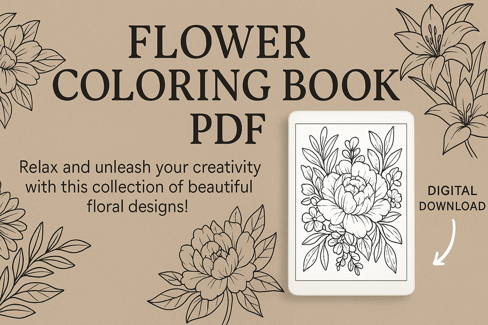 "Blossom Delight: A Digital Flower Coloring Book PDF"