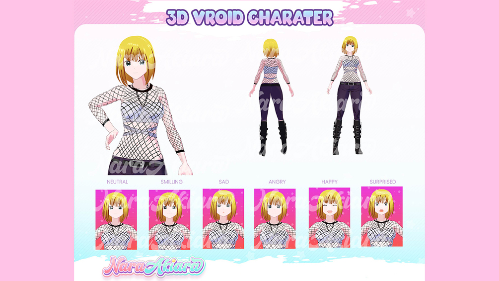 3D Vroid Character Design Anime Girl Orange Short Hair Emo Ready for ...