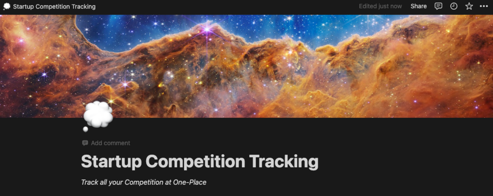Notion Template for Startup Competitor Tracking