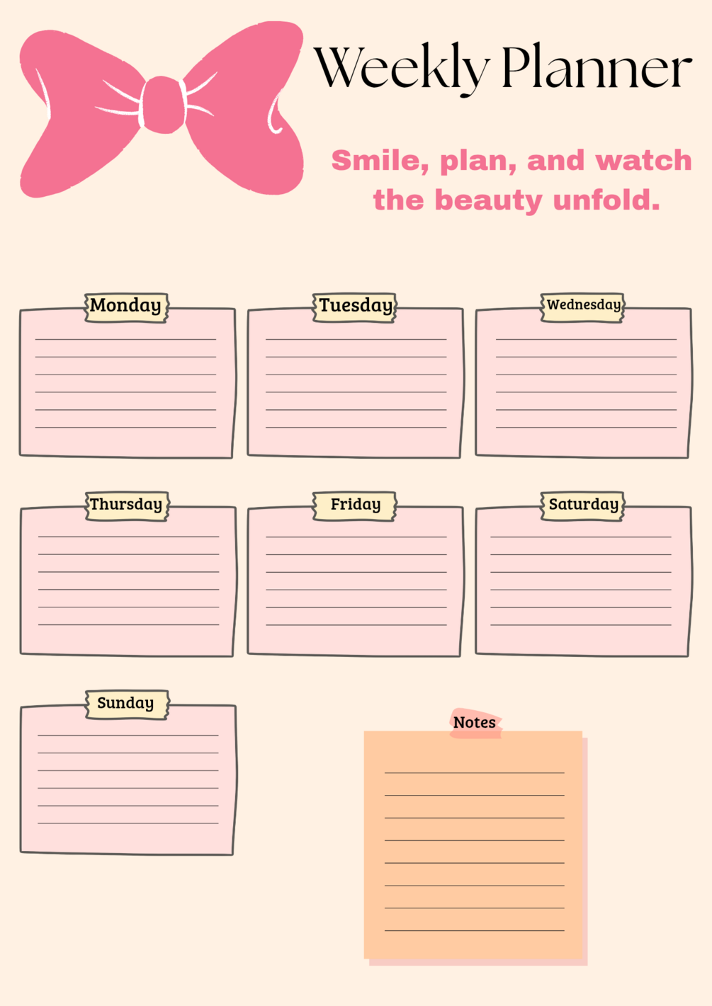 Inspiring Weekly Planner – Printable PDF