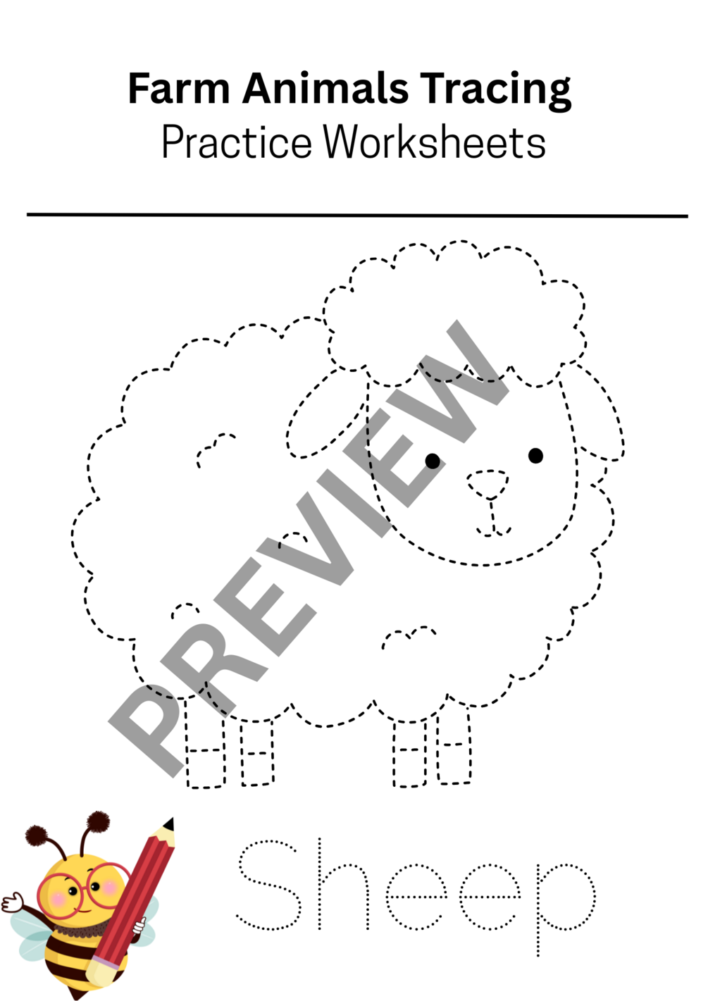 Farm Animal Tracing Worksheets - Black and White + Colour Options | 4 ...