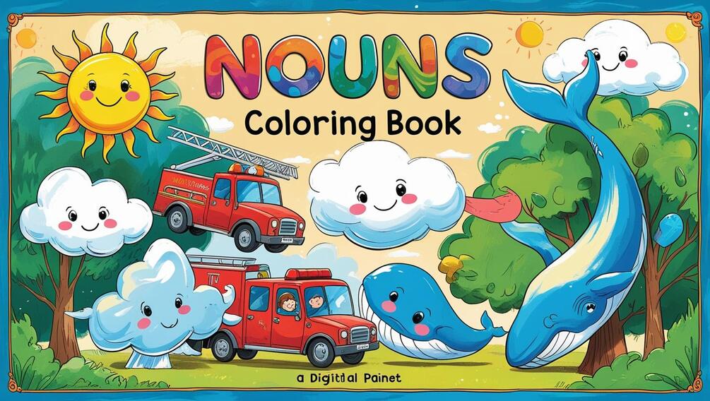 Fun Nouns Coloring Pages – Printable PDF for Kids 🎨📚