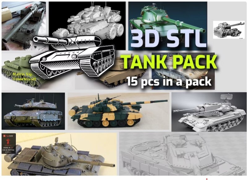 3D STL PACK - Tank Pack - 15 pcs - 3d stl files - stl files - stl print ...
