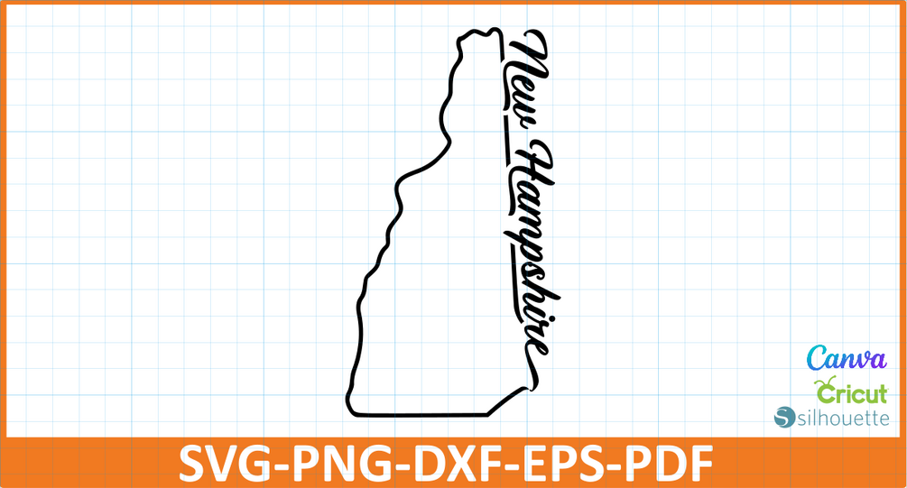 New Hampshire State SvG,PnG,DxF,EpS,PdF file,Ready for Canva,Cricut ...