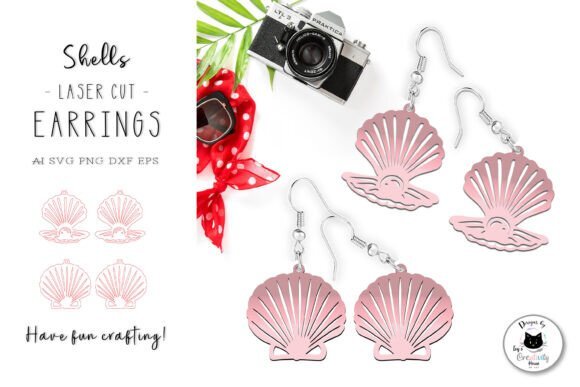 Sea Shell Summer Earrings Laser Cut Set