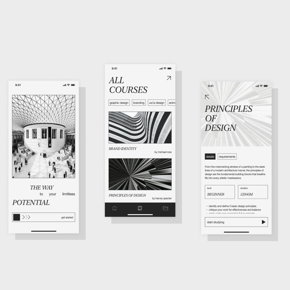 Education App - Minimal Design style