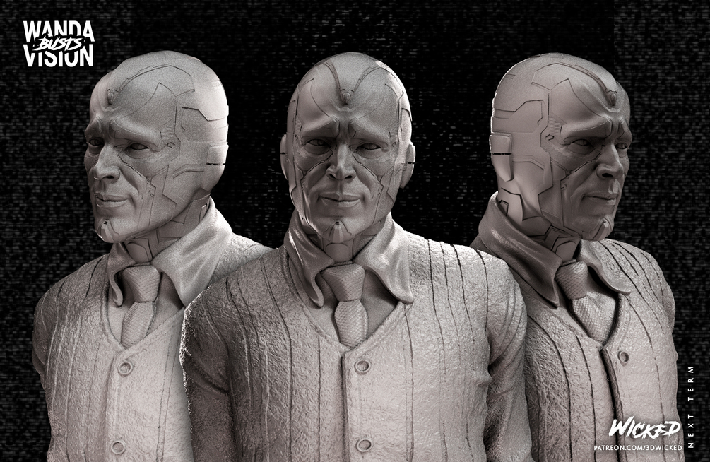 Wicked Marvel Vision Bust: Tested and ready for 3d printing