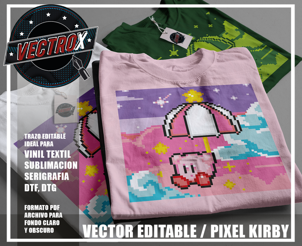 Vector Editable - Pixel Kirby