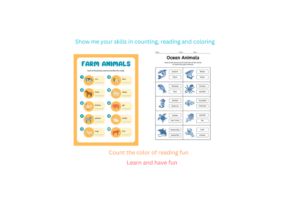 Educational activities about knowing the names and where animals live
