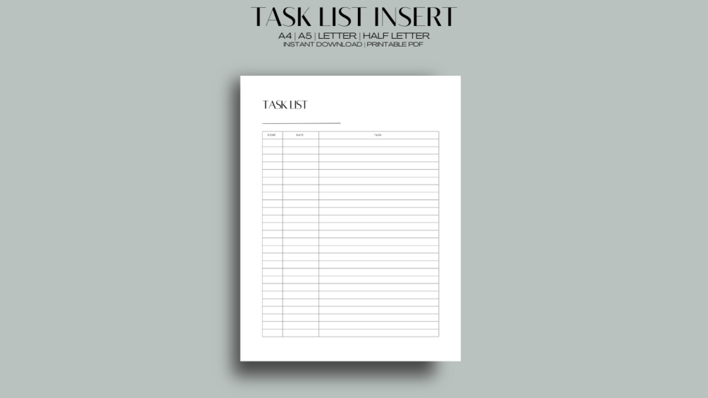 Task List Insert, Task Management, Daily Planner, Monthly Goals ...