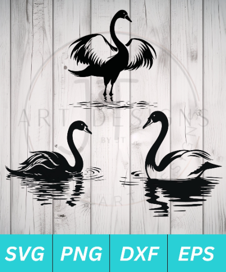 Swan SVG Clipart Bundle