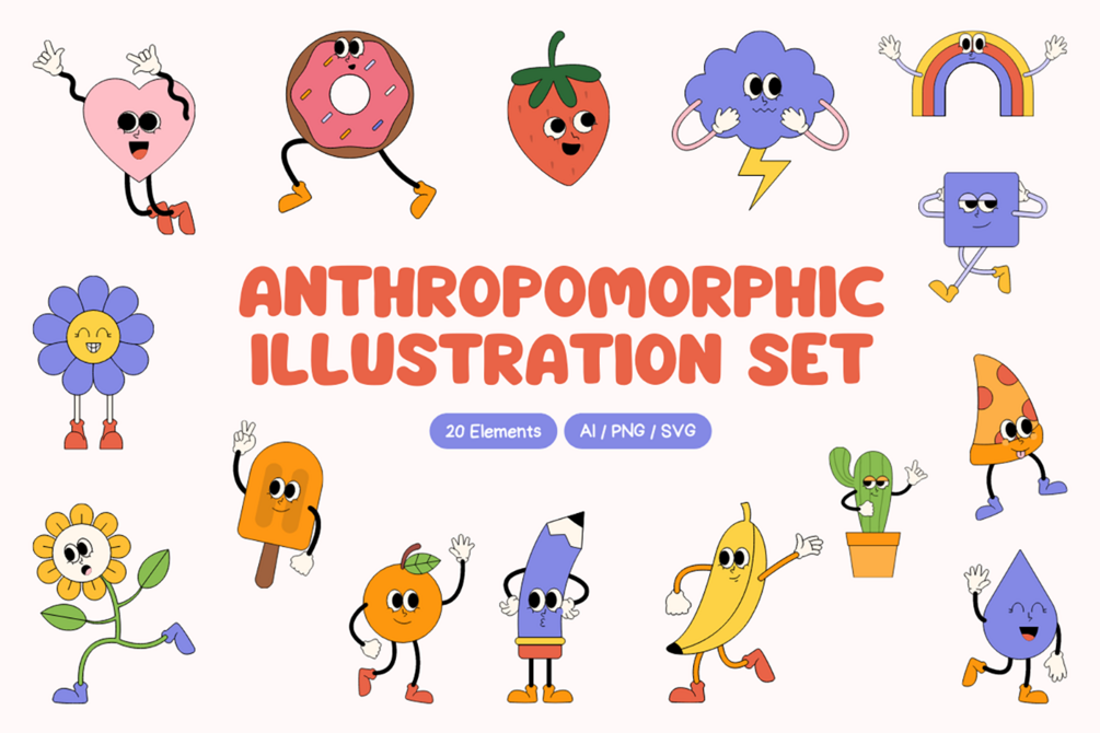 Anthropomorphic Illustration Set
