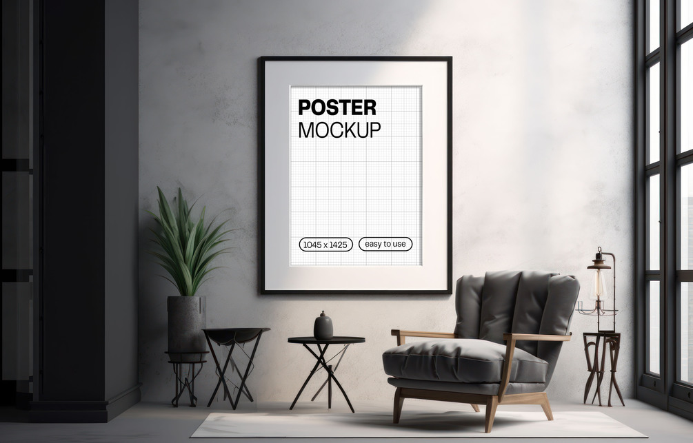 Minimalist Indoor Poster Mockup / #105
