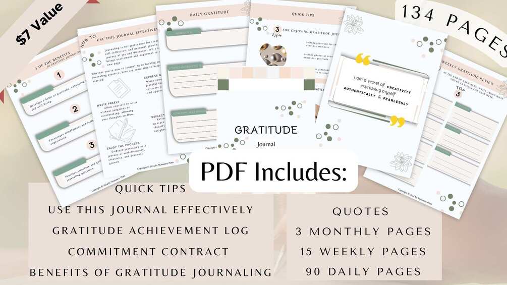 Gratitude Journal: A 90-Day Journey to a More Thankful Life