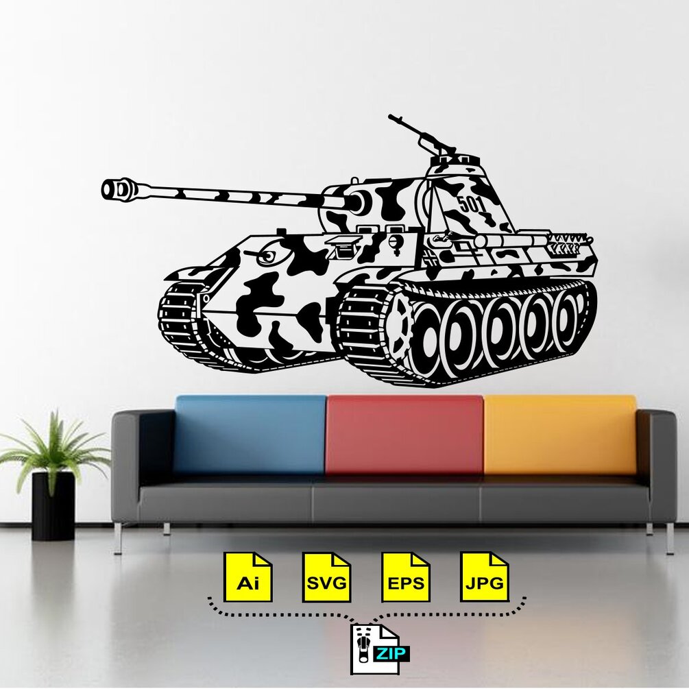 Panther Tank – WWII German Medium Tank Vector | SVG AI EPS | Wall Art ...