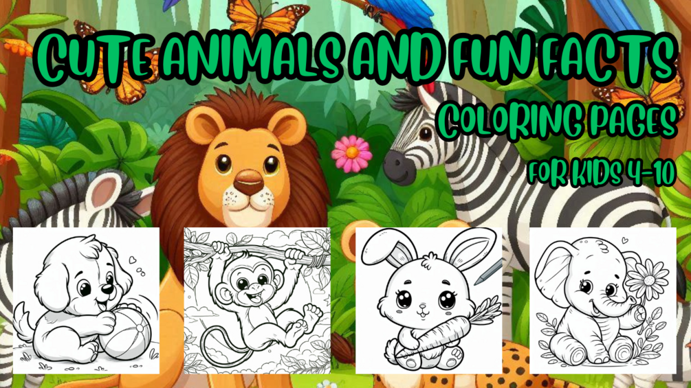 Coloring Pages: Cute Animals and Fun Facts