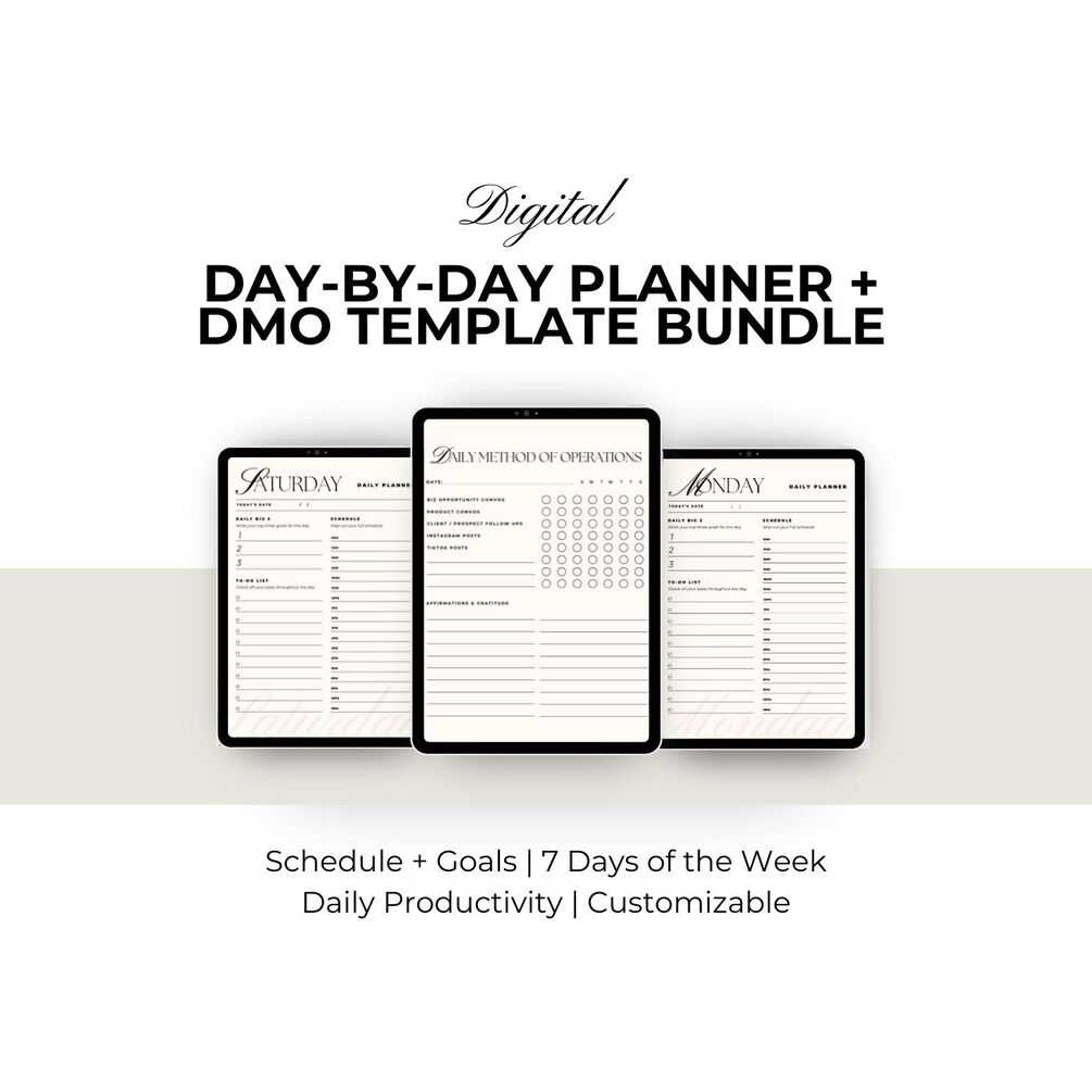 Day-By-Day Planner + DMO Template Bundle