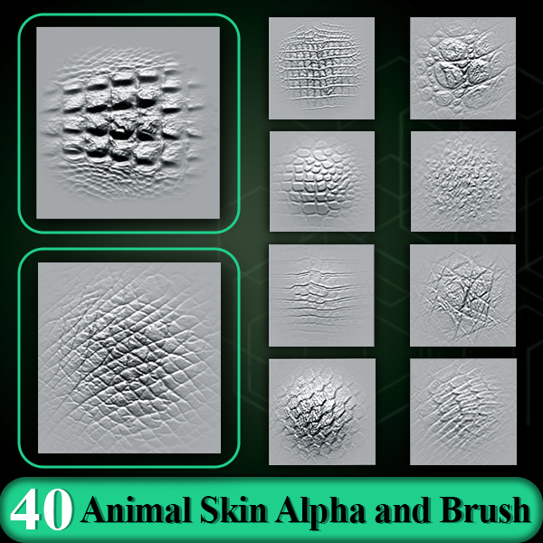 40 Animal Skin Alpha and Brush