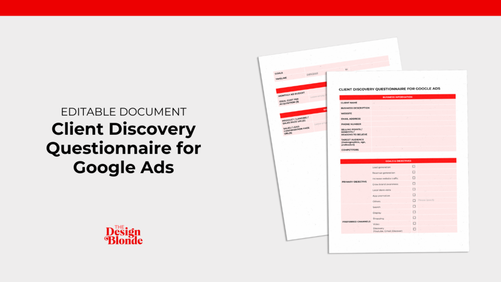 Client Discovery Questionnaire for Google Ads