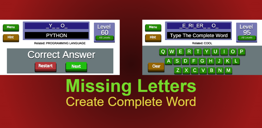 AptiRay: Missing Letters Game | PC/Desktop Version