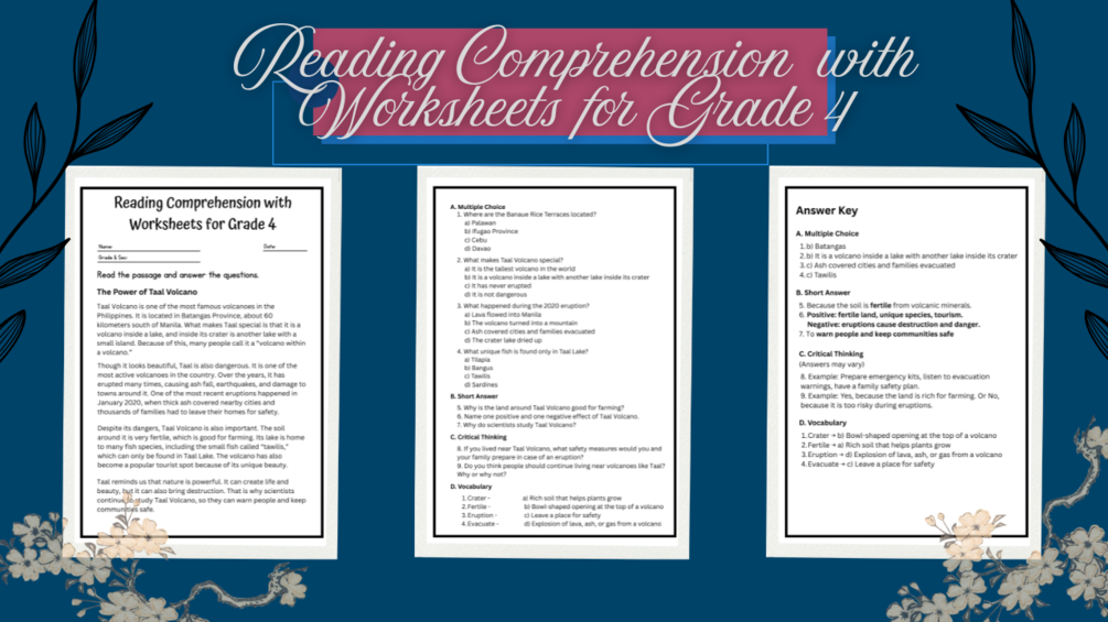 Grade 4 Reading Comprehension with Worksheet