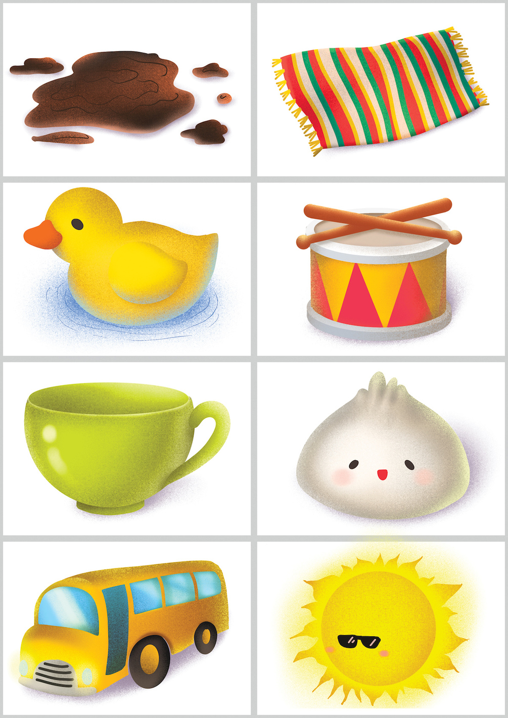 Illustrated phonics CVC word families blending flash cards (88 words)