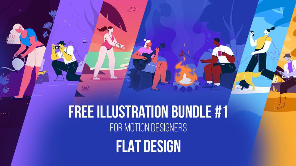 FREE Illustration Bundle for Motion Designers #1 FLAT DESIGN