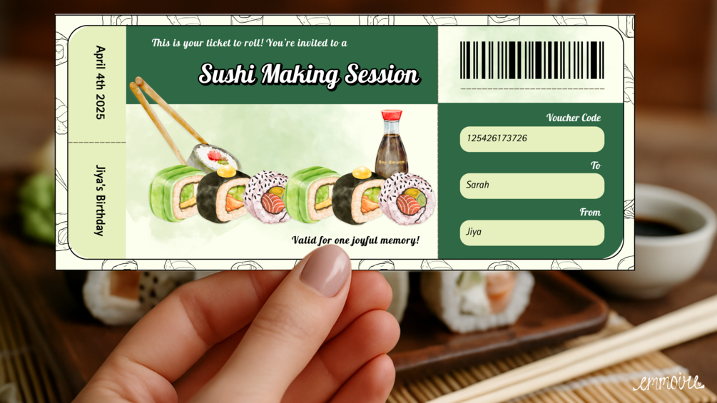 Custom Sushi Themed Gift Voucher – Personalized Printable or Digital ...