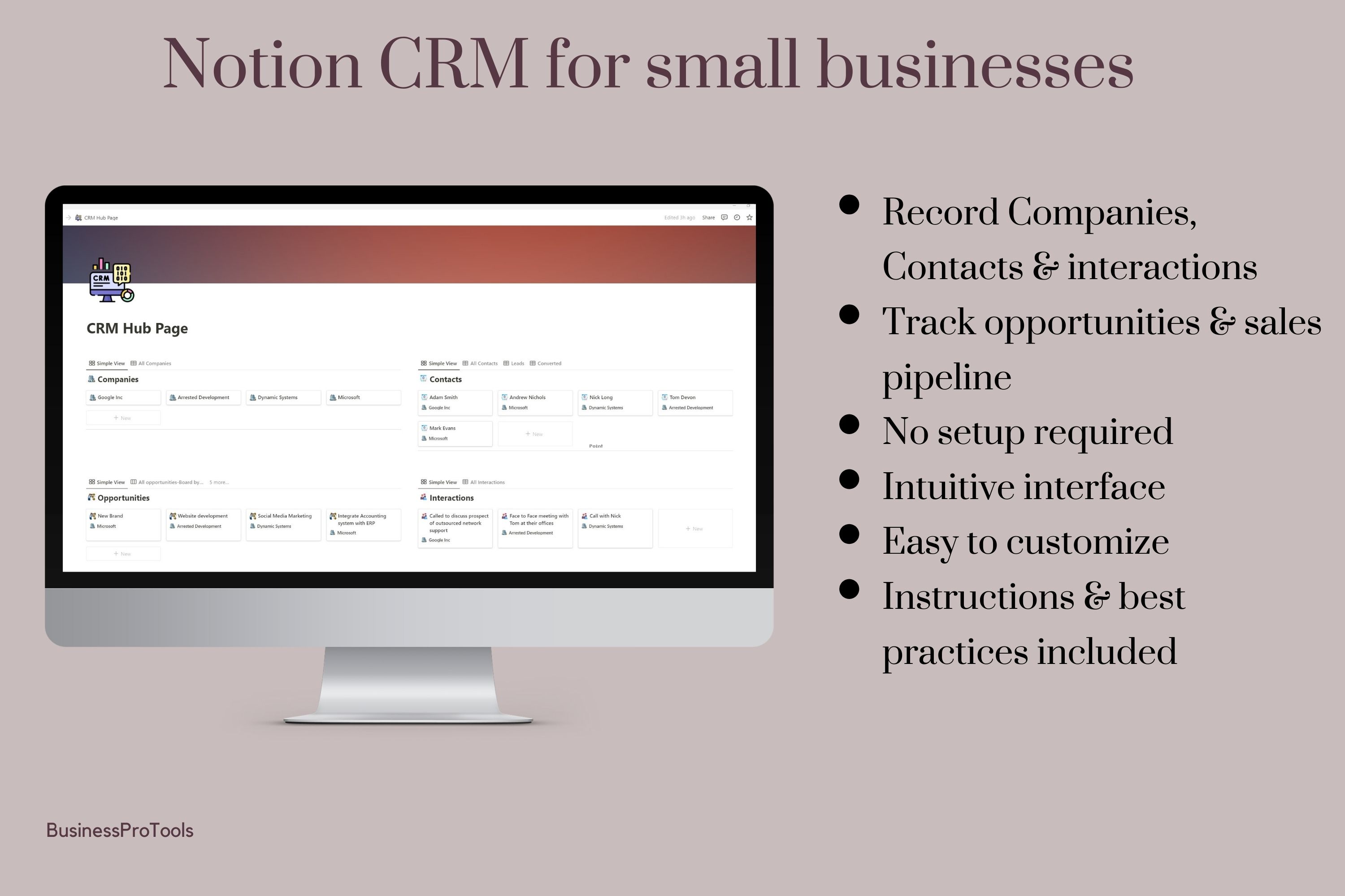 Notion CRM for small business