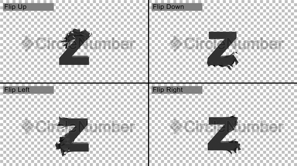 Text Lowercase (z) paper flip