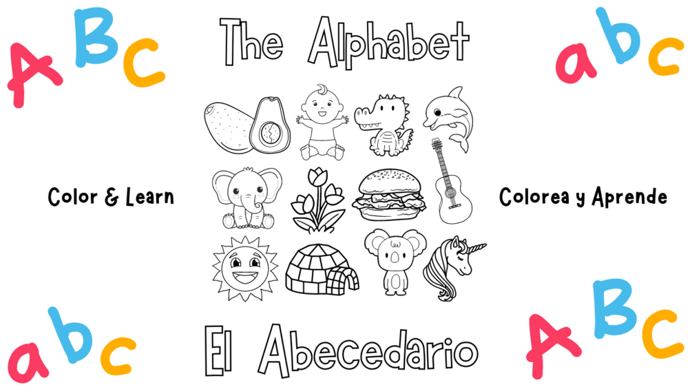 ABC's: Colorea y Aprende el Abecedario en Inglés y Español