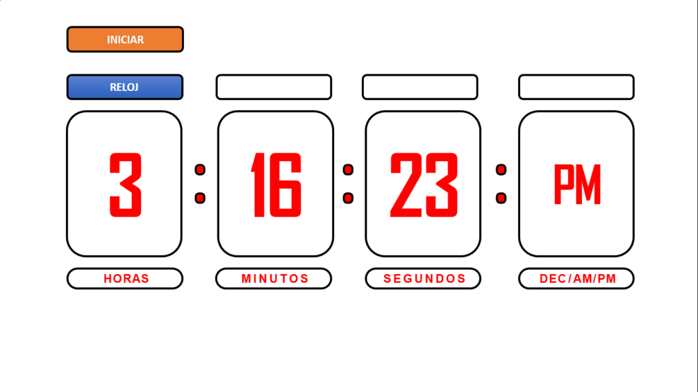 RELOJ ALARMA CRONOMETRO Y TEMPORIZADOR PARA PROYECTAR