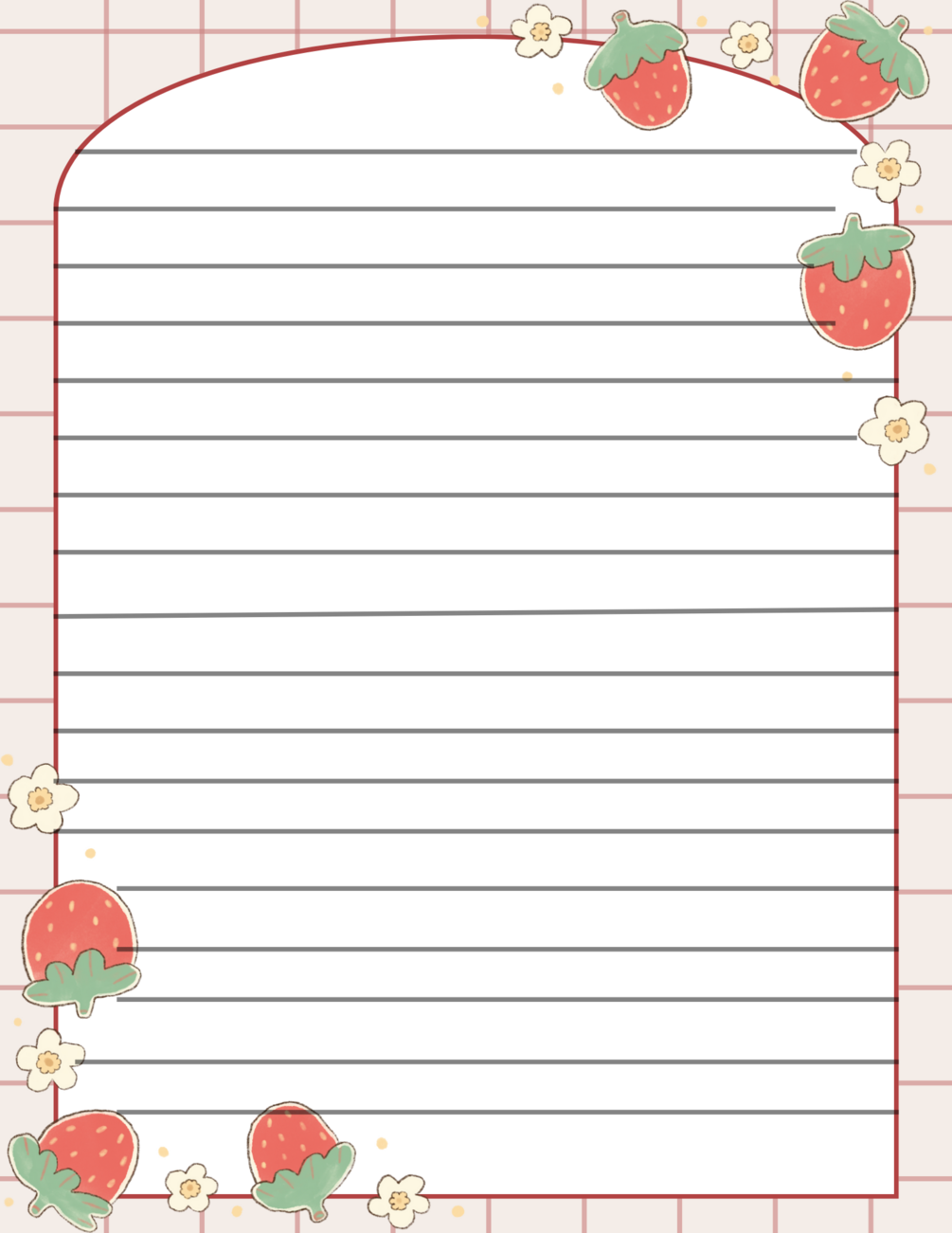 Berry Cute Notebook | Soft Strawberry Design (Digital PDF)