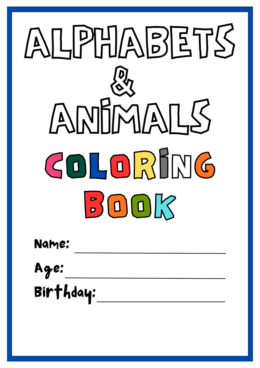 A–Z Animal Tracing & Coloring Book – Fun Alphabet Learning Workbook ...