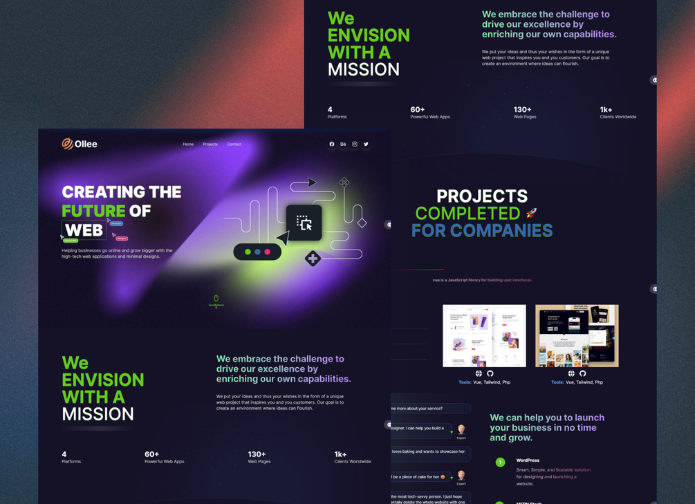 React Next js animated modern portfolio template