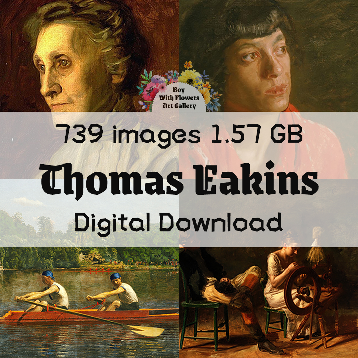 739 digital images of Thomas Eakins paintings, people landscape still ...