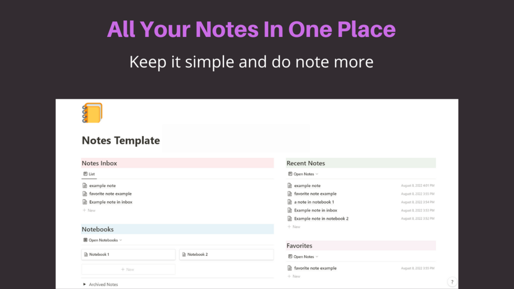 Notion Notes Template