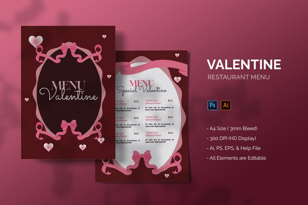 Valentine - Restaurant Menu