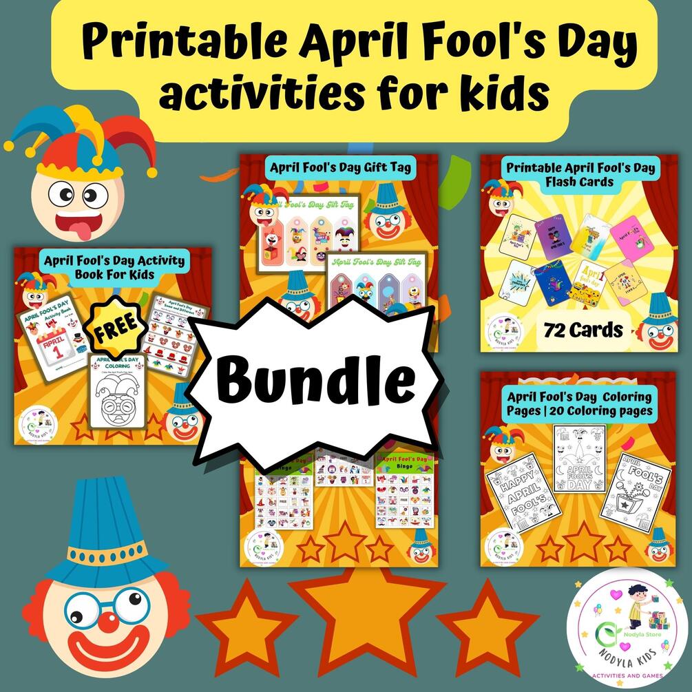 Printable April Fool's Day activities for kids bundle