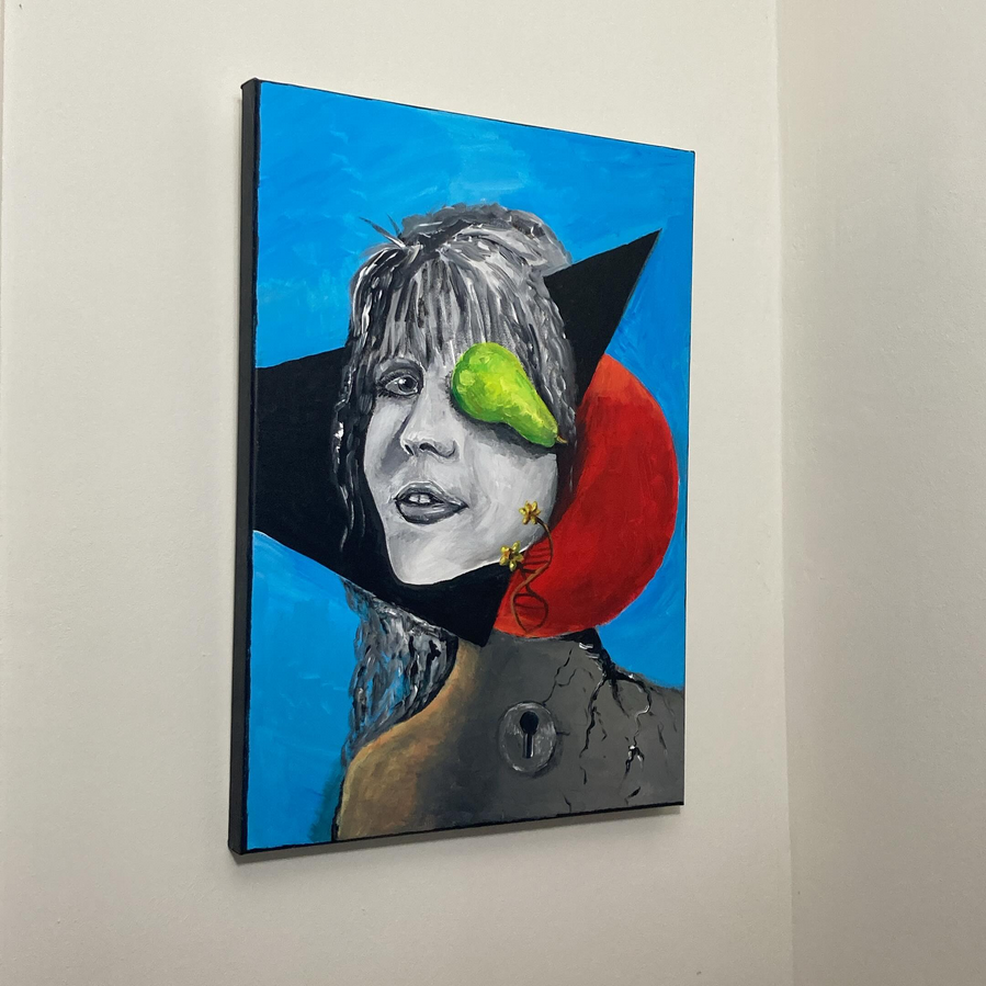 Pasta Pear Lady (Original Acrylic Painting on 50x70cm Premium Canvas)