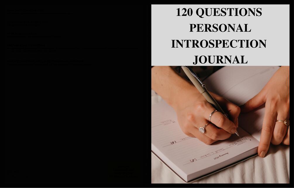 120 QUESTIONS PERSONAL INTROSPECTION JOURNAL