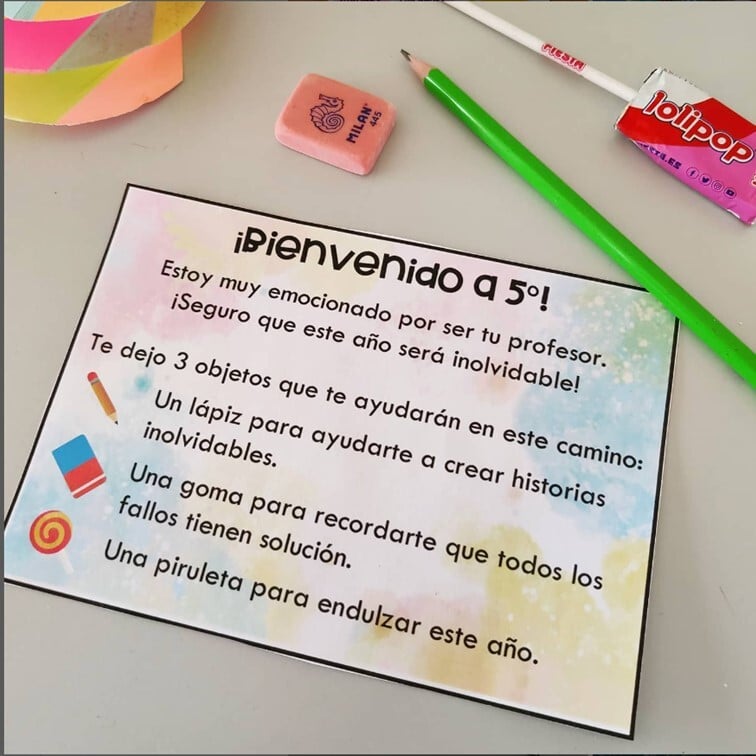 Tarjetas de bienvenida