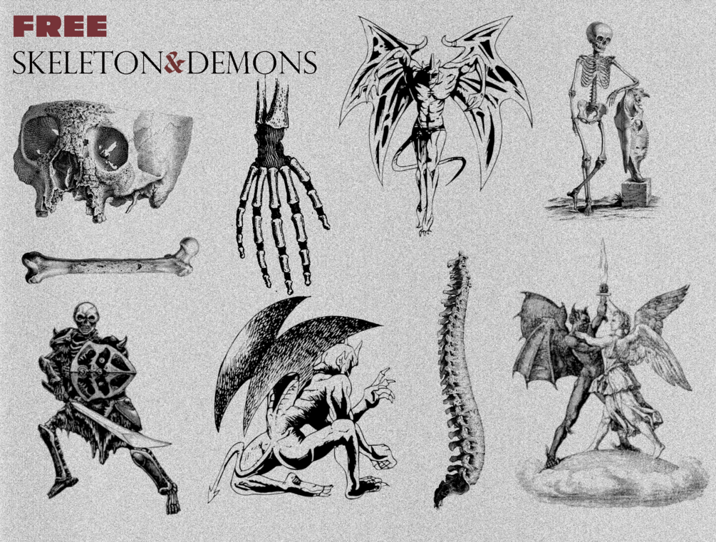 FREE SKELETON&DEMONS VECTOR PSD (V2)