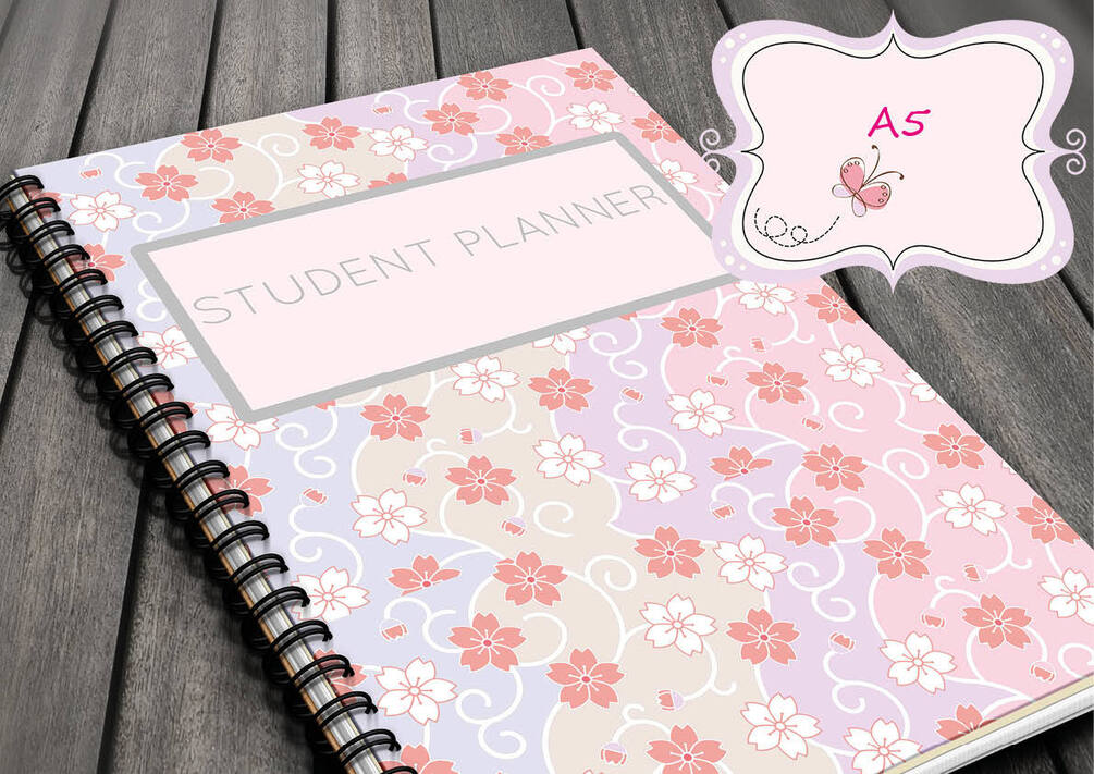 Ultimate Student Academic Planner Organiser Diary - Pastel Cherry Blossom