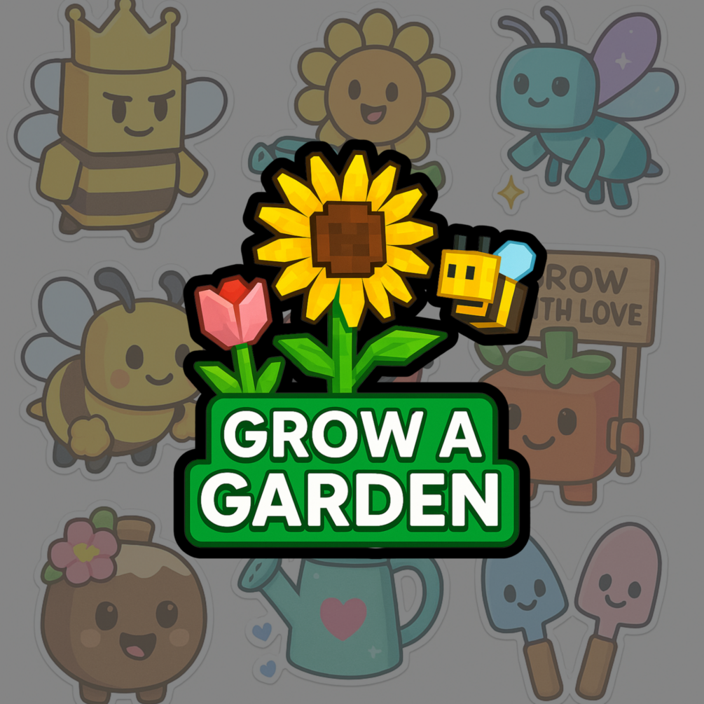 Printable Roblox Grow a Garden Sticker Pack for Kids – Cute Blocky Bees ...