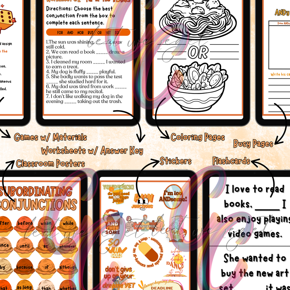 All-in-1 Conjunctions Bundle l Posters l Worksheets l Stickers l ...