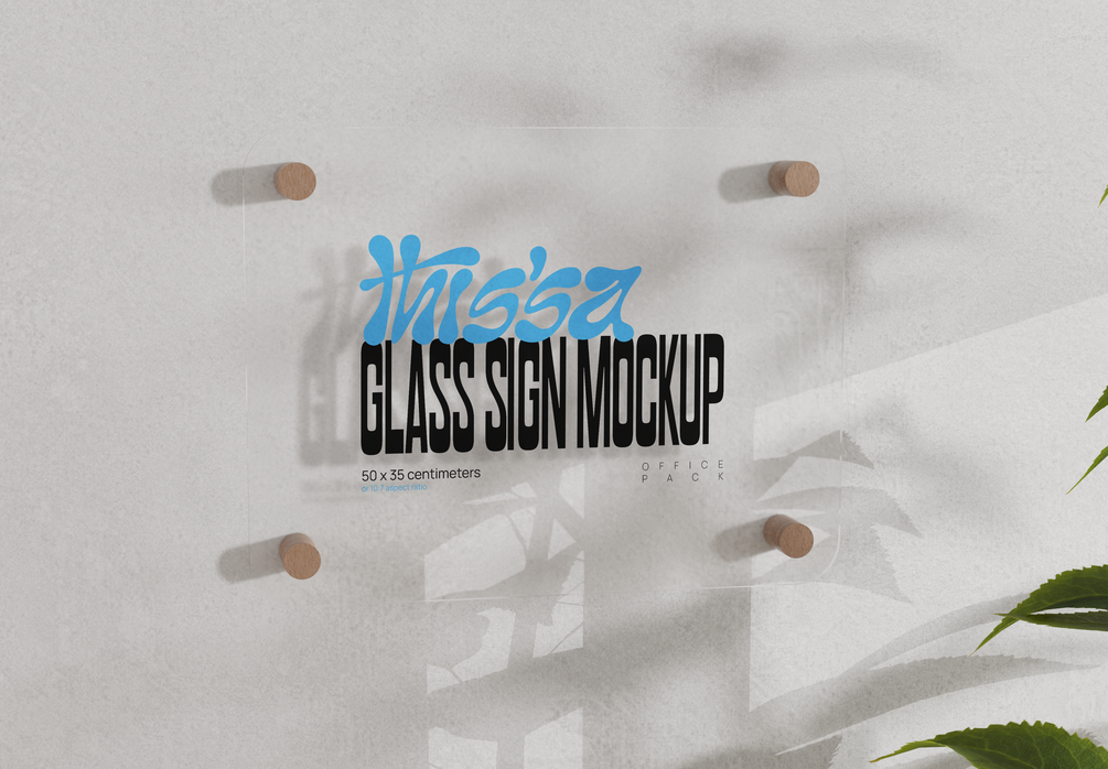 This'sa Glass Sign Mockup (Office Pack)