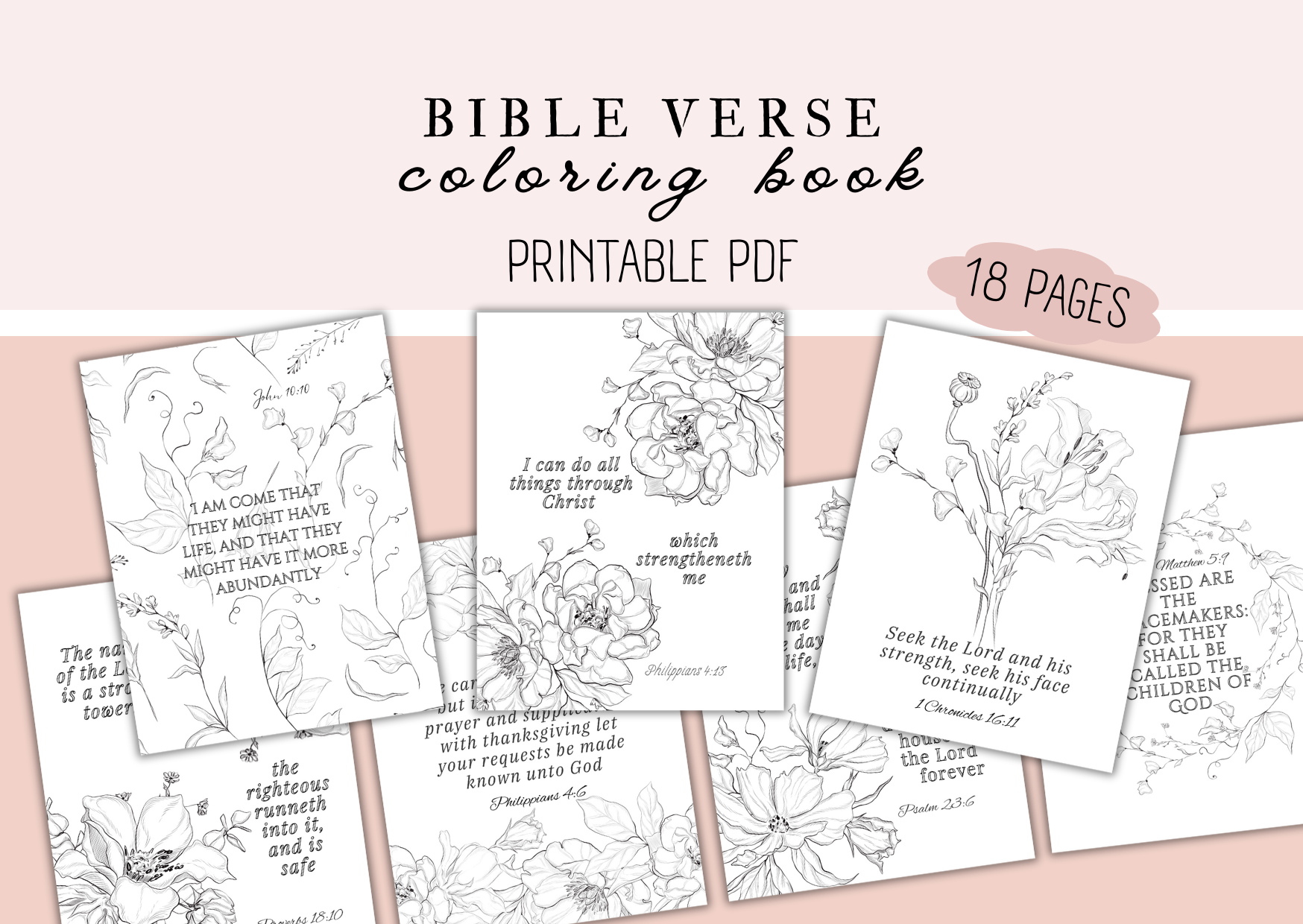 Printable Bible Coloring Pages with Verses
