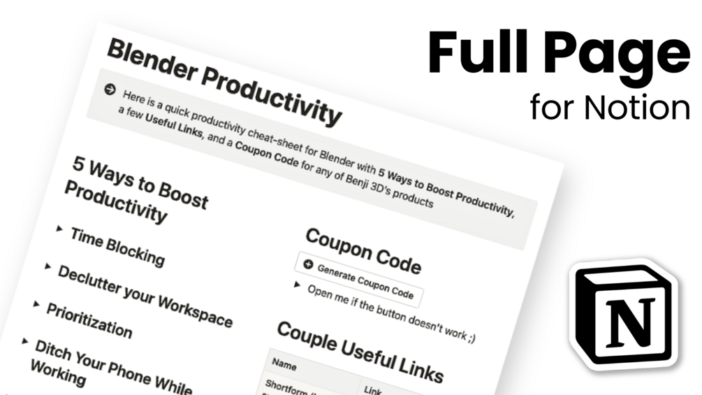 The Blender Productivity Cheatsheet™ Expires Soon